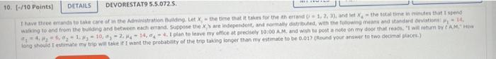 Solved 10. [-/10Points] [DETAILS] DEVORESTAT9 | Chegg.com