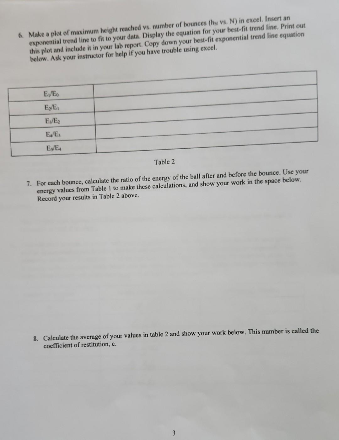 Solved Investigation A: Energy Loss in a Bouncing Ball | Chegg.com