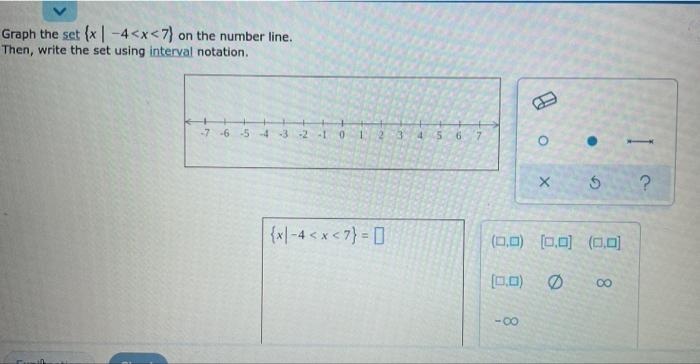 Solved Graph the set {x | -4 | Chegg.com
