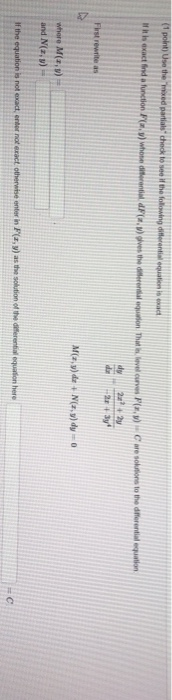 Solved [1 point) Use the more partial check to see if the | Chegg.com