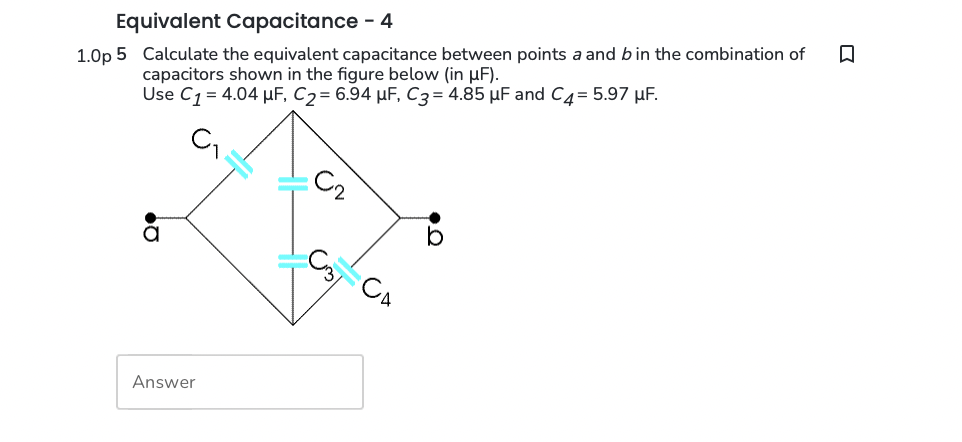 Solved Equivalent Capacitance - 41.0p 5 ﻿Calculate the | Chegg.com