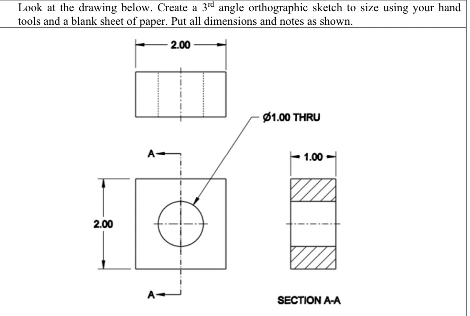 Solved Look at the drawing below. Create a 3rd ﻿angle | Chegg.com