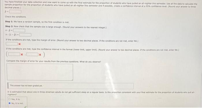 Solved proportion of students who have pulled an all-nighter | Chegg.com