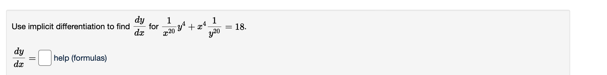 Solved Use implicit differentiation to find dydx ﻿for | Chegg.com