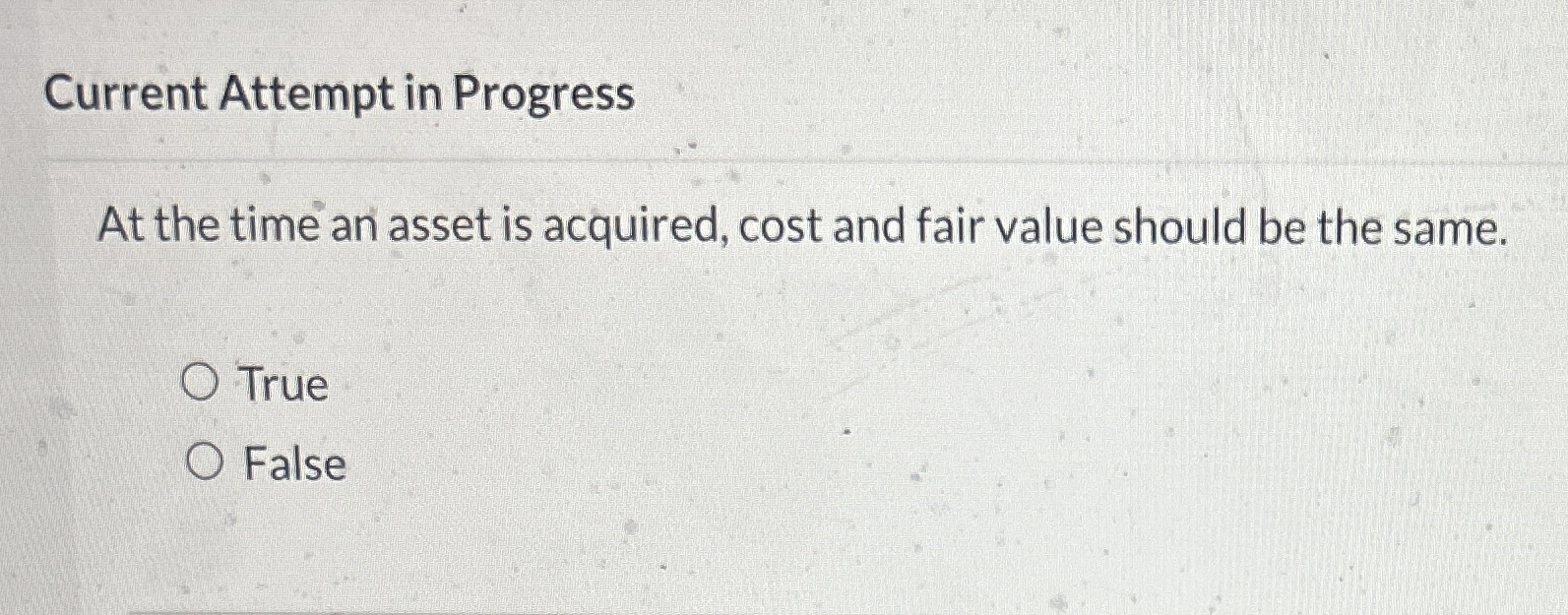 Solved Current Attempt in ProgressAt the time an asset is | Chegg.com