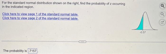 Solved For the standard normal distribution shown on the | Chegg.com