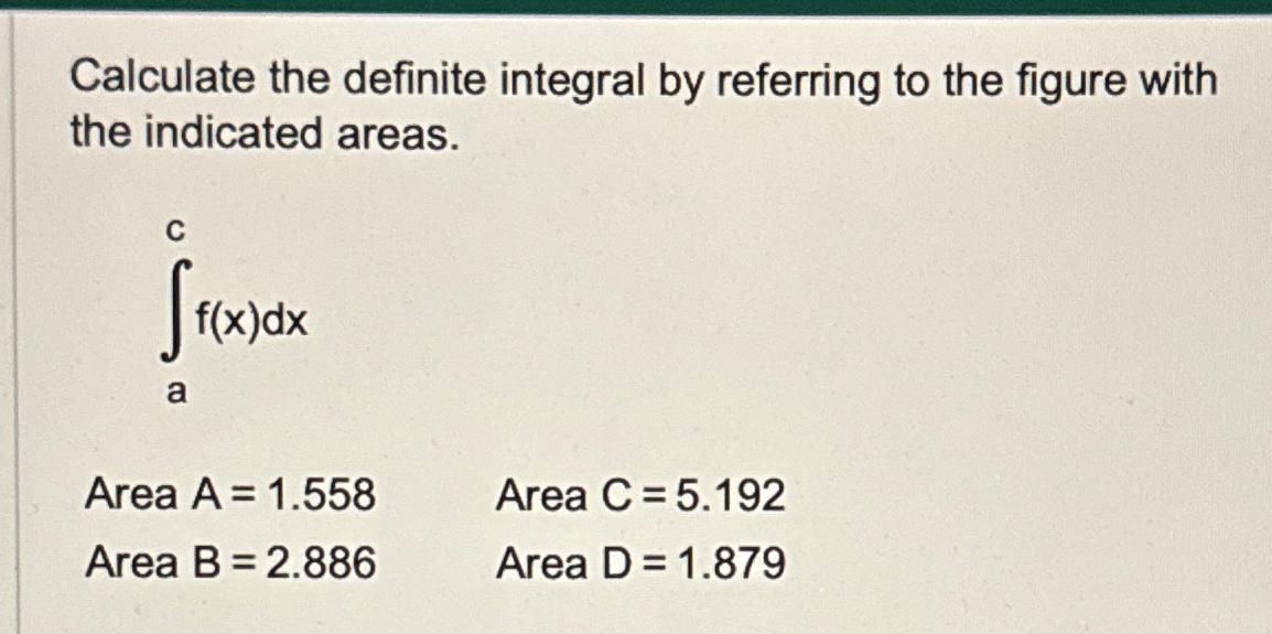 Solved Calculate the definite integral by referring to the | Chegg.com