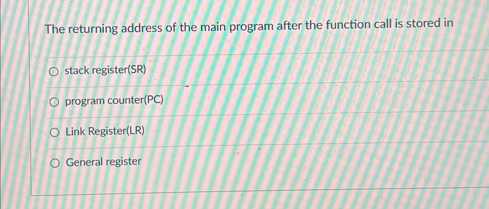 Solved The returning address of the main program after the | Chegg.com