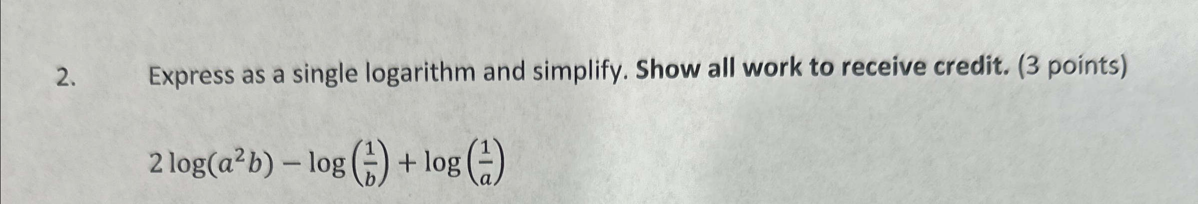 Solved Express as a single logarithm and simplify. Show all | Chegg.com