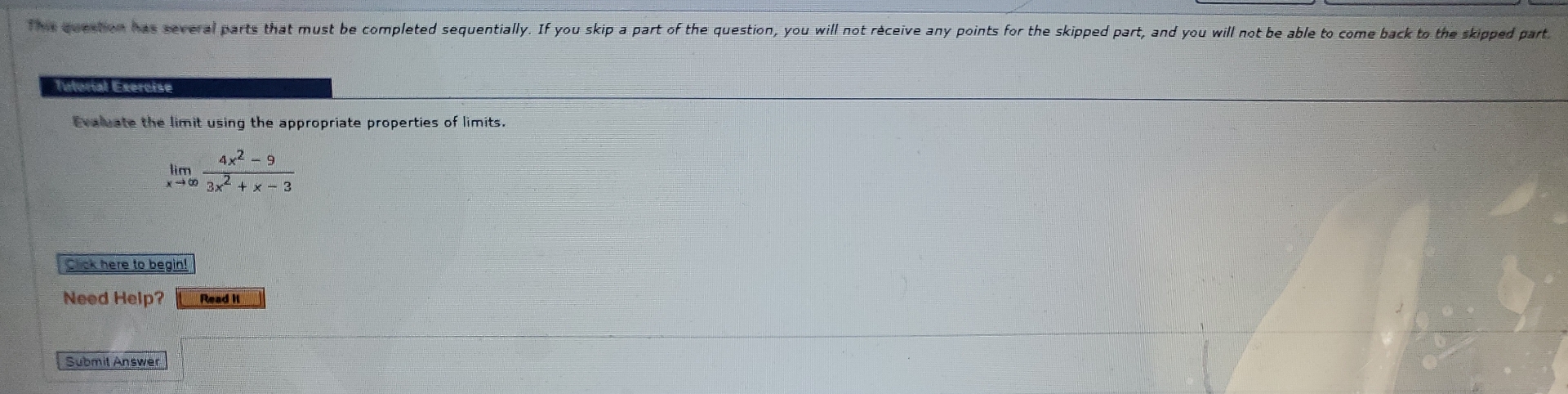 Solved Evaluate the limit using the appropriate properties | Chegg.com