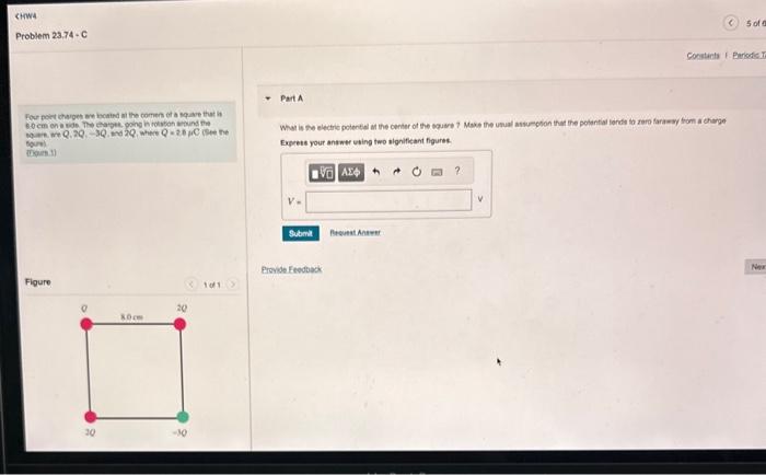 Solved What is the electric potential at the cemter of the | Chegg.com