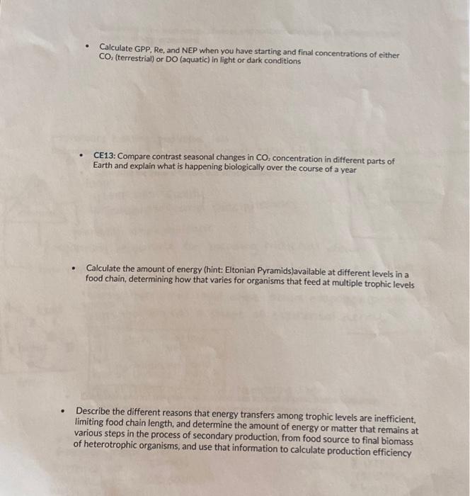 Solved - Calculate GPP, Re, and NEP when you have starting | Chegg.com