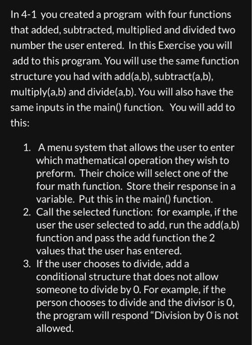 Solved #function to add def add(a,b) : return a+b #function | Chegg.com