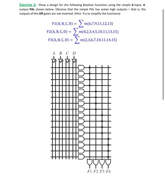 Solved Exercise 1: Use the same PROM architecture shown | Chegg.com