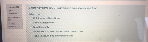 Solved Dimethylglyoxime (DMG) is an organic precipitating | Chegg.com