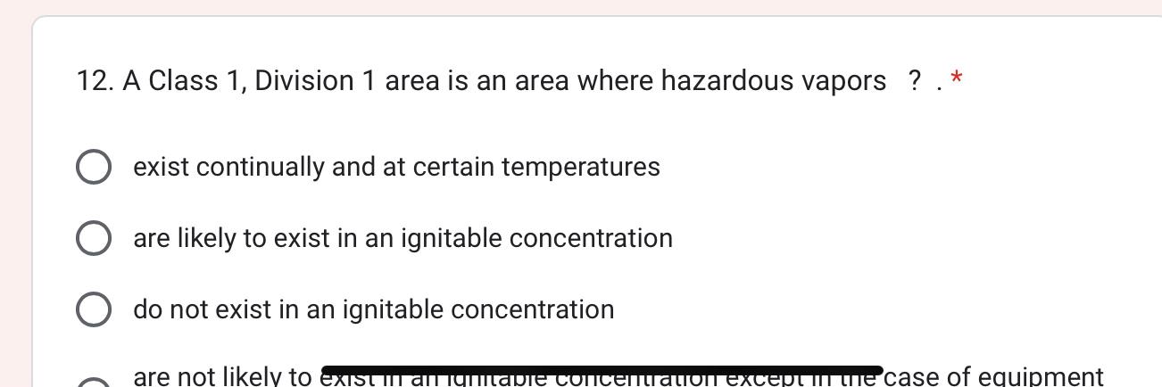 Solved A Class 1, ﻿Division 1 ﻿area is an area where | Chegg.com