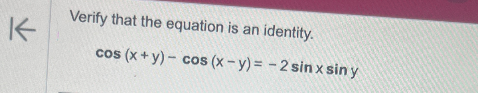 Solved Verify that the equation is an | Chegg.com