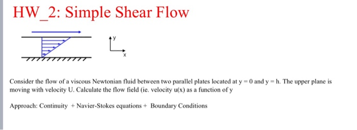 Solved HW_2: Simple Shear Flow Consider the flow of a | Chegg.com