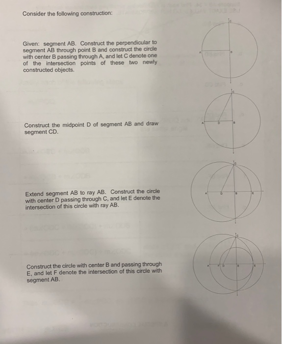 Solved Consider the following construction: Given: segment | Chegg.com