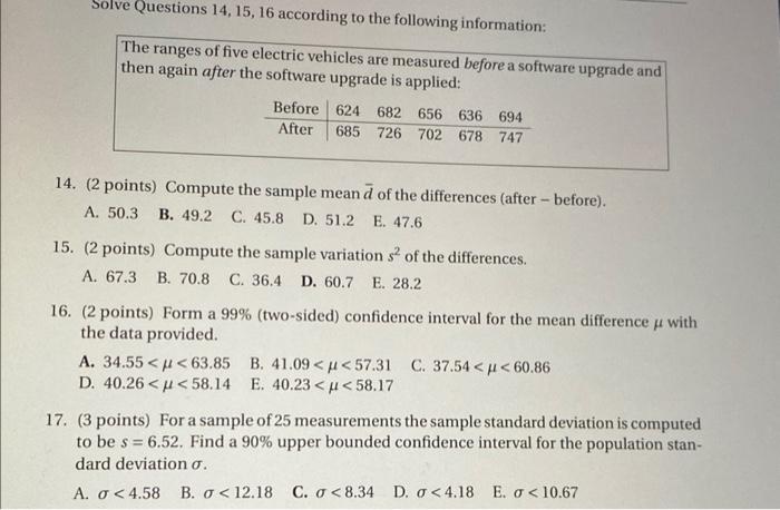 Solved Solve Questions 14, 15, 16 according to the following | Chegg.com
