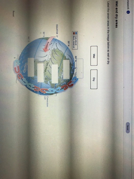 Solved amework Saved Wet and dry areas Label the seven areas | Chegg.com