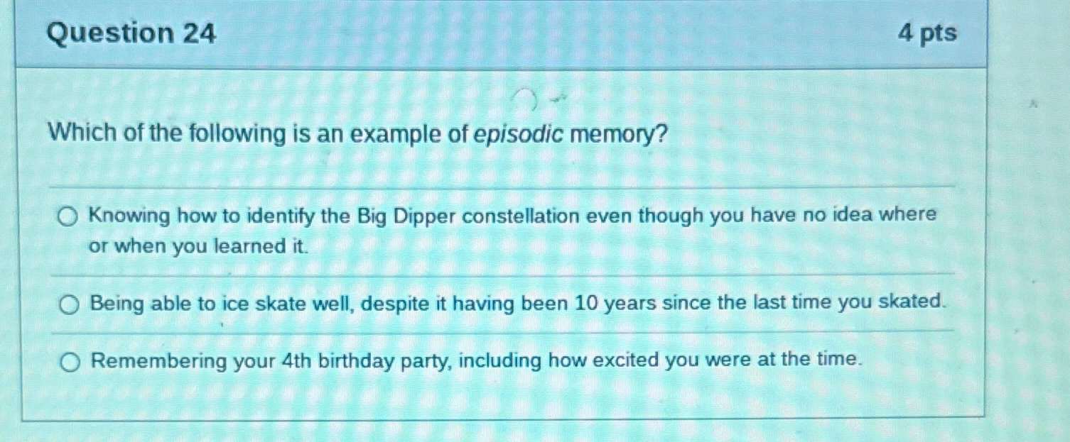 Solved Question 244 ﻿ptsWhich of the following is an example | Chegg.com