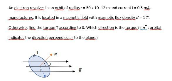 Solved An electron revolves in an orbit of radius r = 50 x | Chegg.com