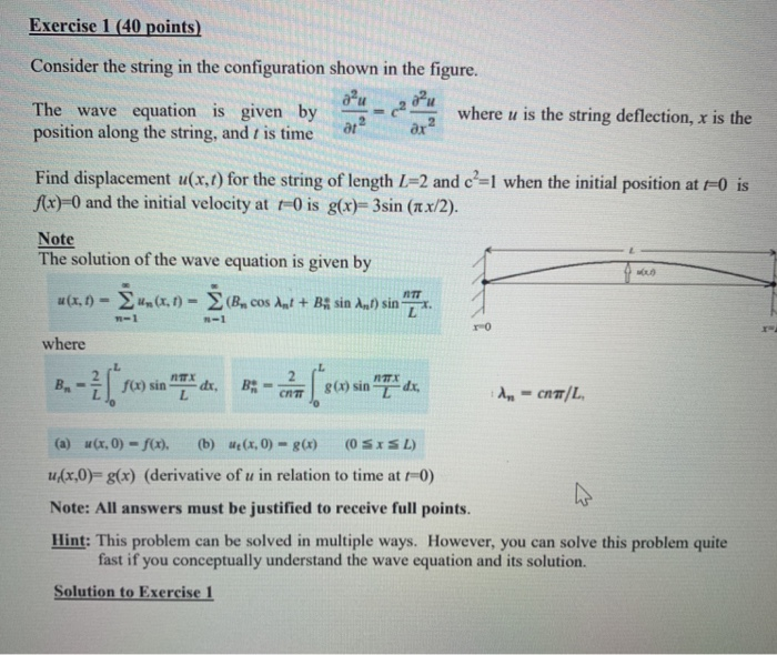 Solved Exercise 1 (40 points) Consider the string in the | Chegg.com
