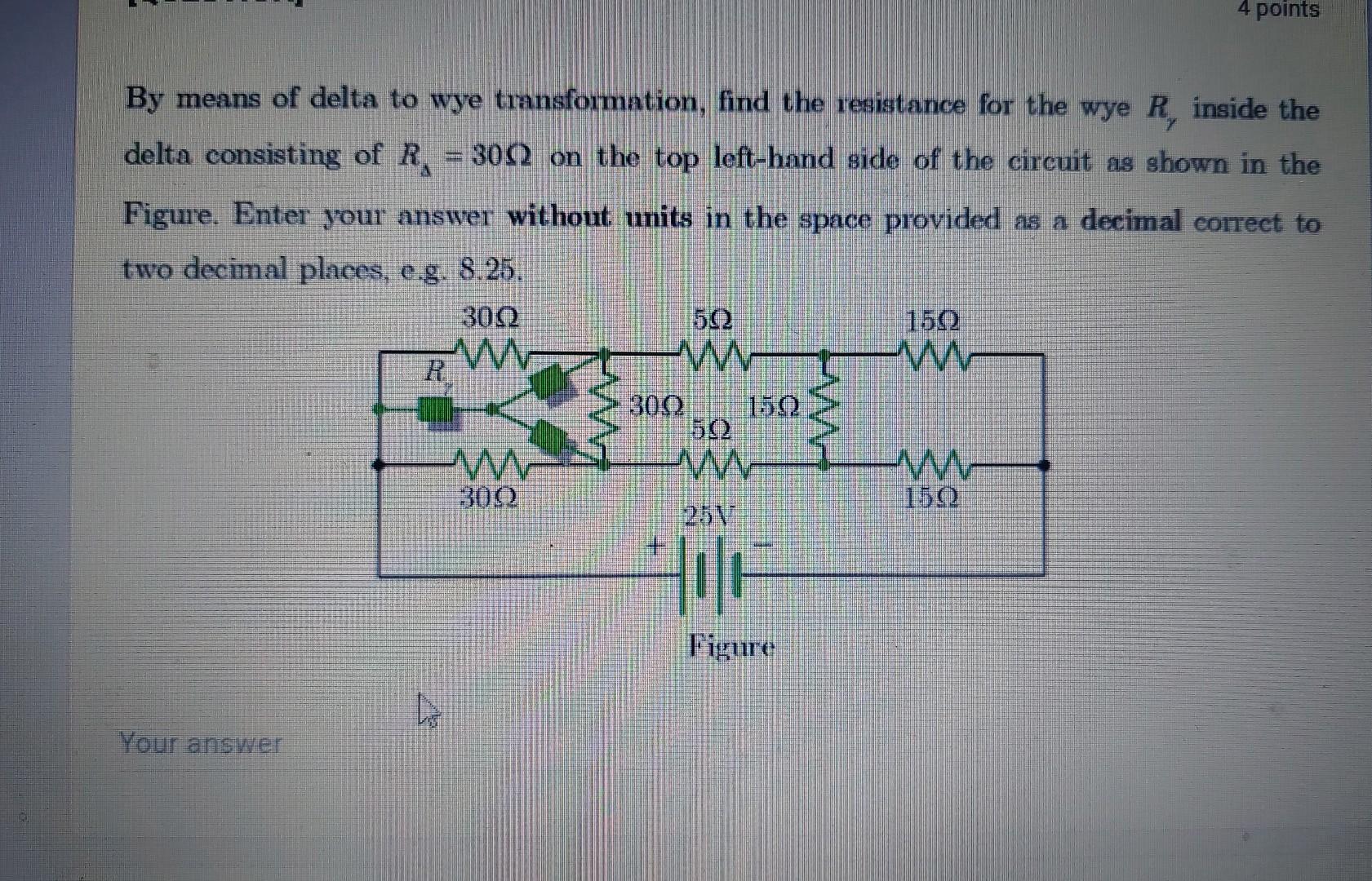 Solved By means of delta to wye transformation, find the | Chegg.com