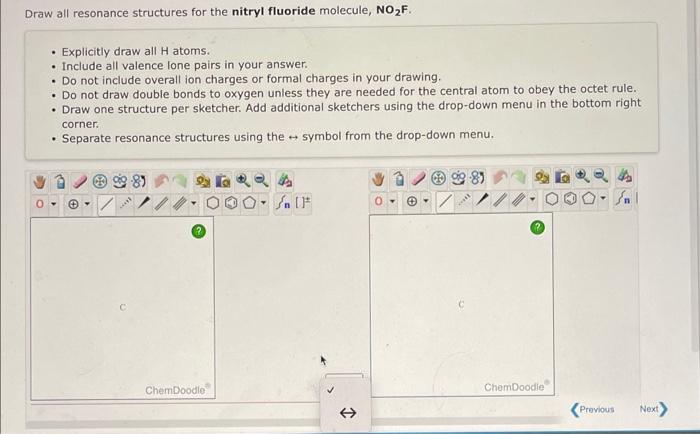 Solved Draw all resonance structures for the nitryl fluoride | Chegg.com