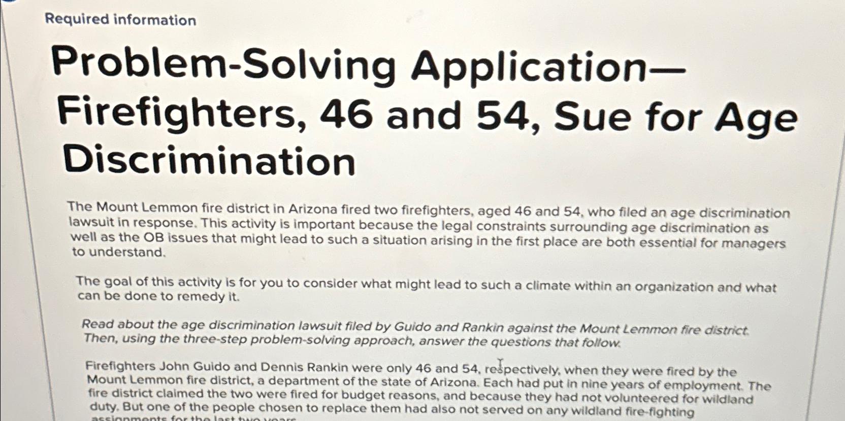 Solved Problem-Solving ApplicationFirefighters, 46 ﻿and 54, | Chegg.com