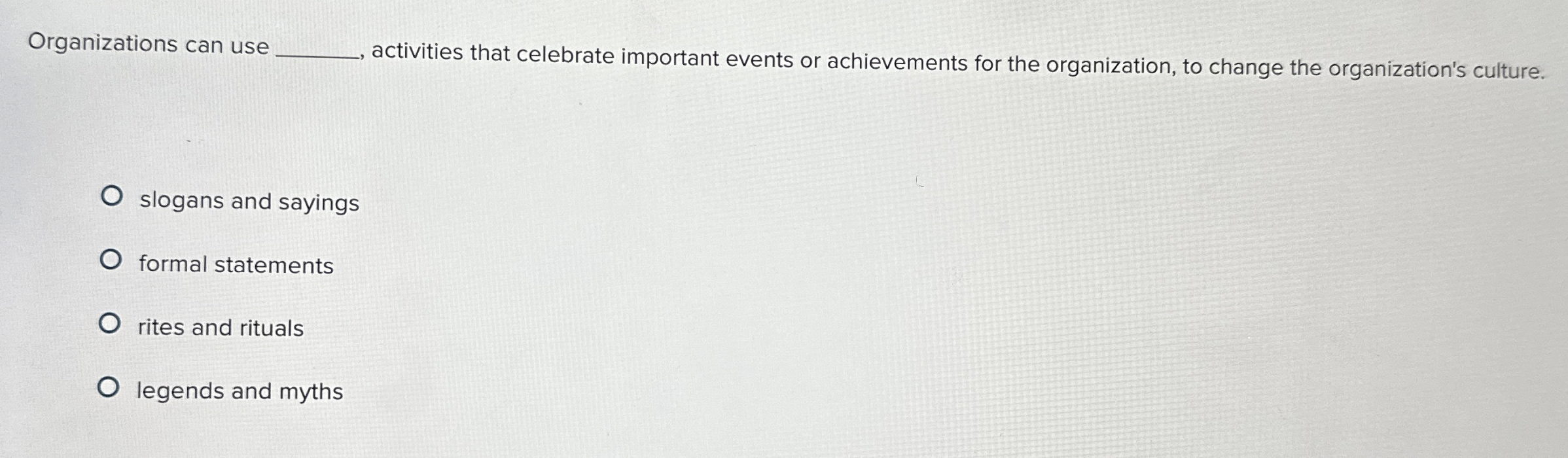 Solved Organizations can use ﻿activities that celebrate | Chegg.com