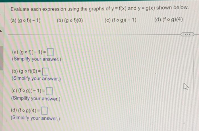 Solved Evaluate each expression using the graphs of y=f(x) | Chegg.com