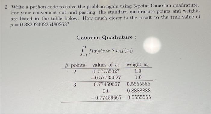Solved 2. Write a python code to solve the problem again | Chegg.com