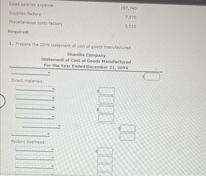 Solved Statement of Cost of Goods Manufactured and Income | Chegg.com