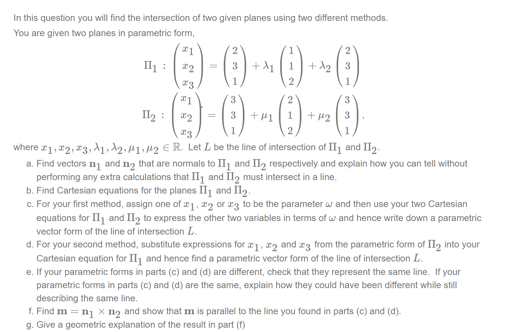 Solved In this question you will find the intersection of | Chegg.com