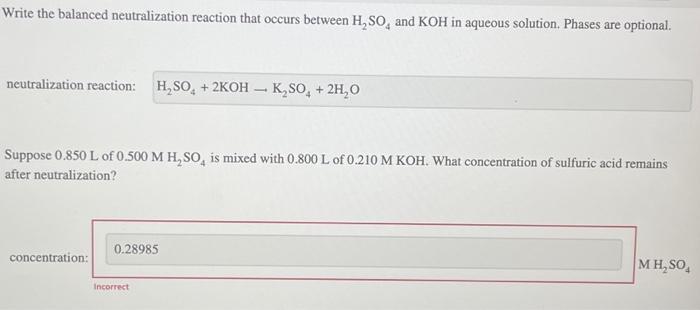 Solved Write the balanced neutralization reaction that | Chegg.com