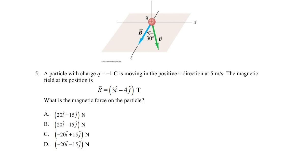 Solved A particle with charge q=-1C ﻿is moving in the | Chegg.com