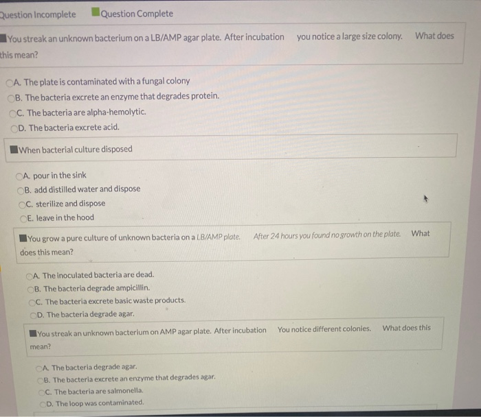 Solved Question Incomplete Question Complete you notice a | Chegg.com