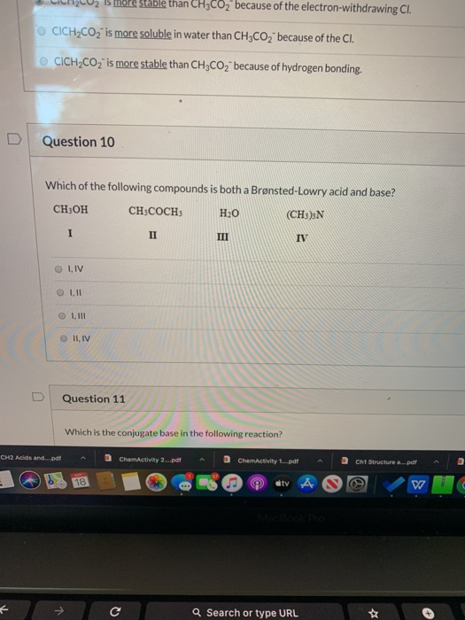 Solved 15 more stable than CH3CO2-because of the | Chegg.com