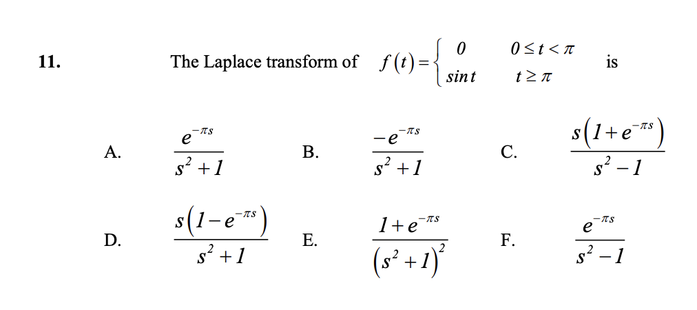 Solved The Laplace transform | Chegg.com