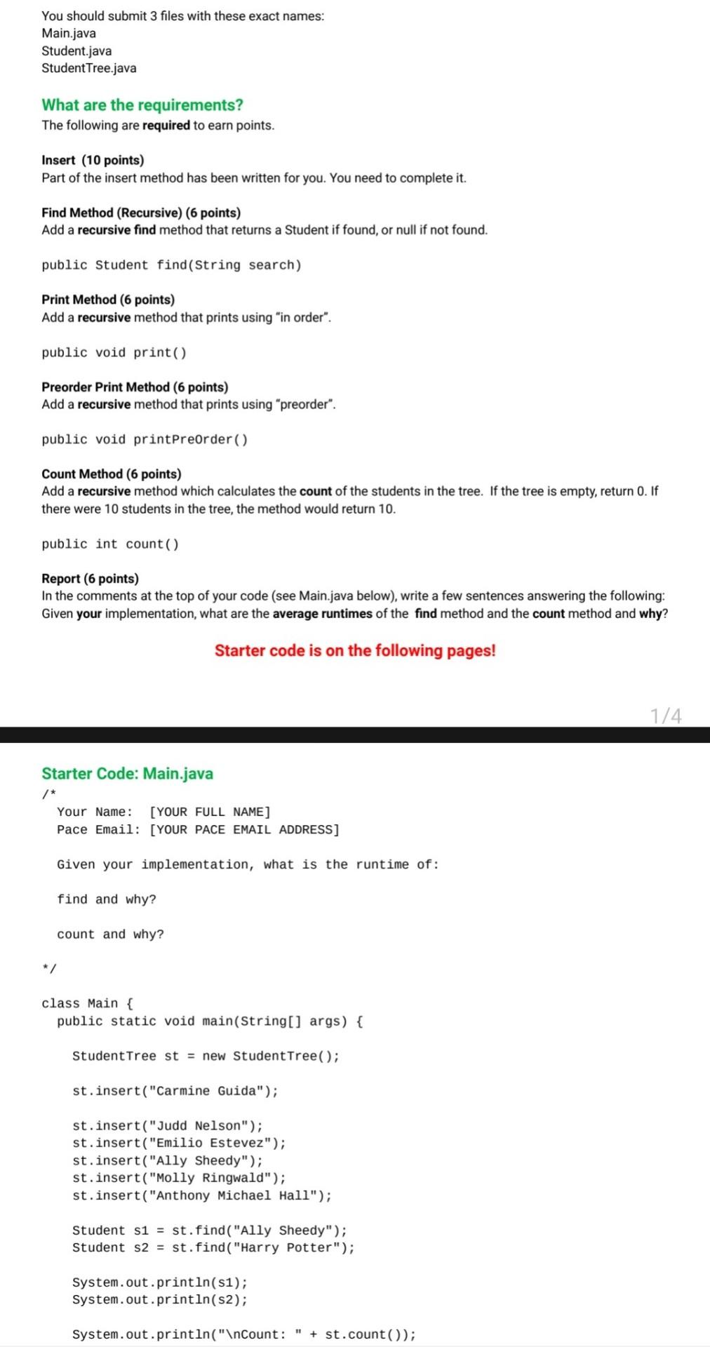 Solved You should submit 3 files with these exact names: | Chegg.com