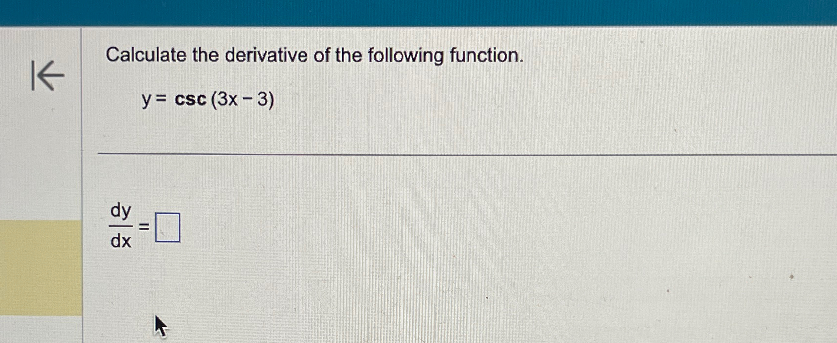 Solved Calculate the derivative of the following | Chegg.com