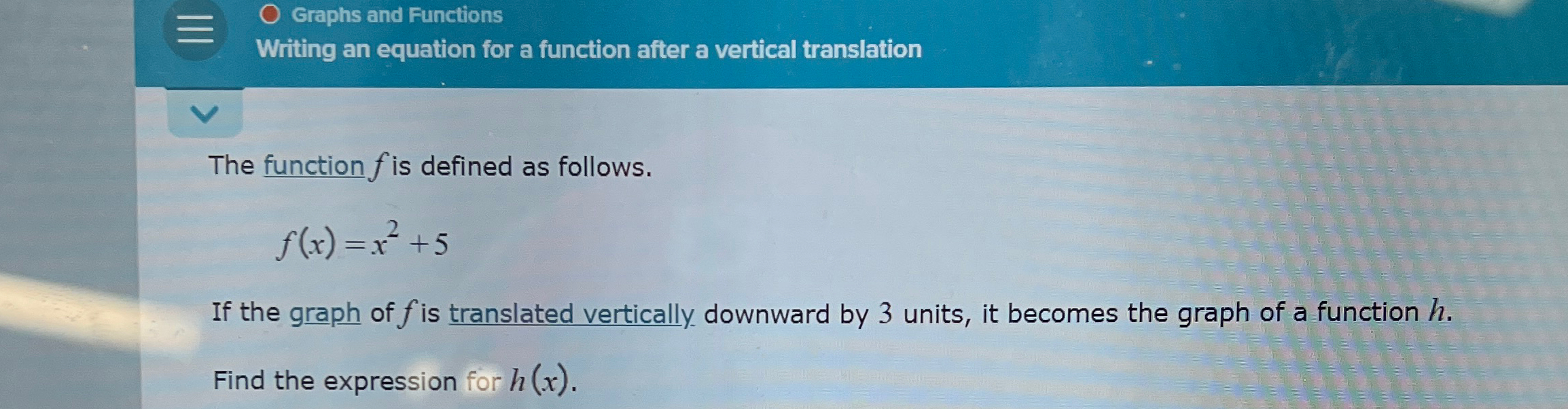 Solved Graphs and FunctionsWriting an equation for a | Chegg.com