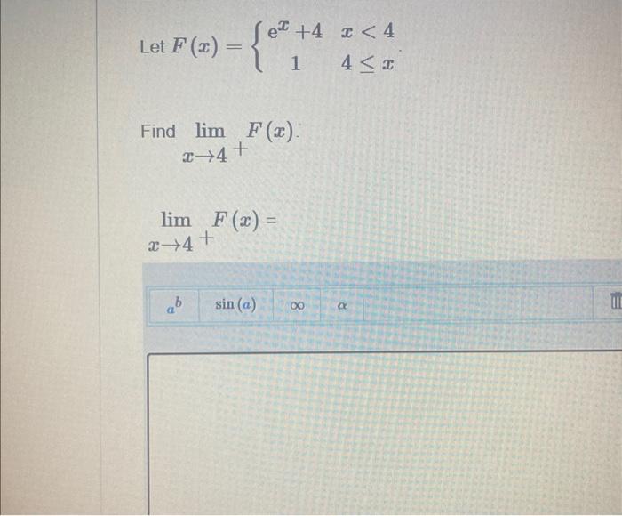 Solved Let F(x)={ex+41x