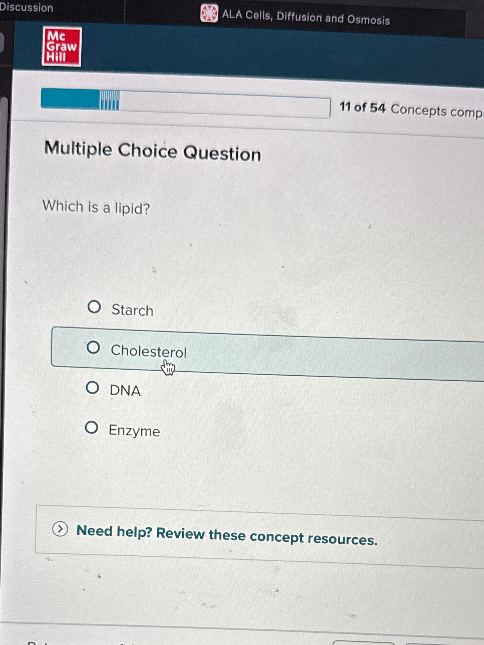 Solved DiscussionALA Cells, Diffusion and OsmosisMcGraw11 | Chegg.com