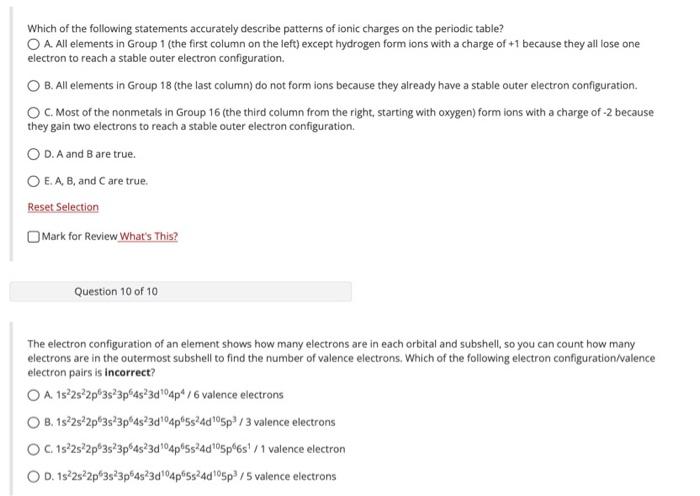Solved Consider the element with the electron configuration | Chegg.com