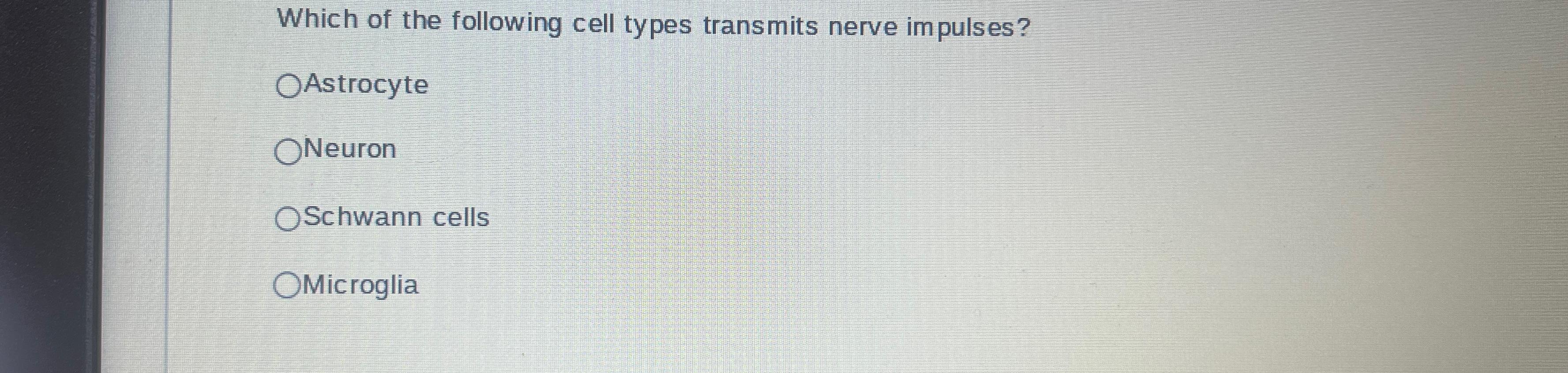 Solved Which of the following cell types transmits nerve | Chegg.com