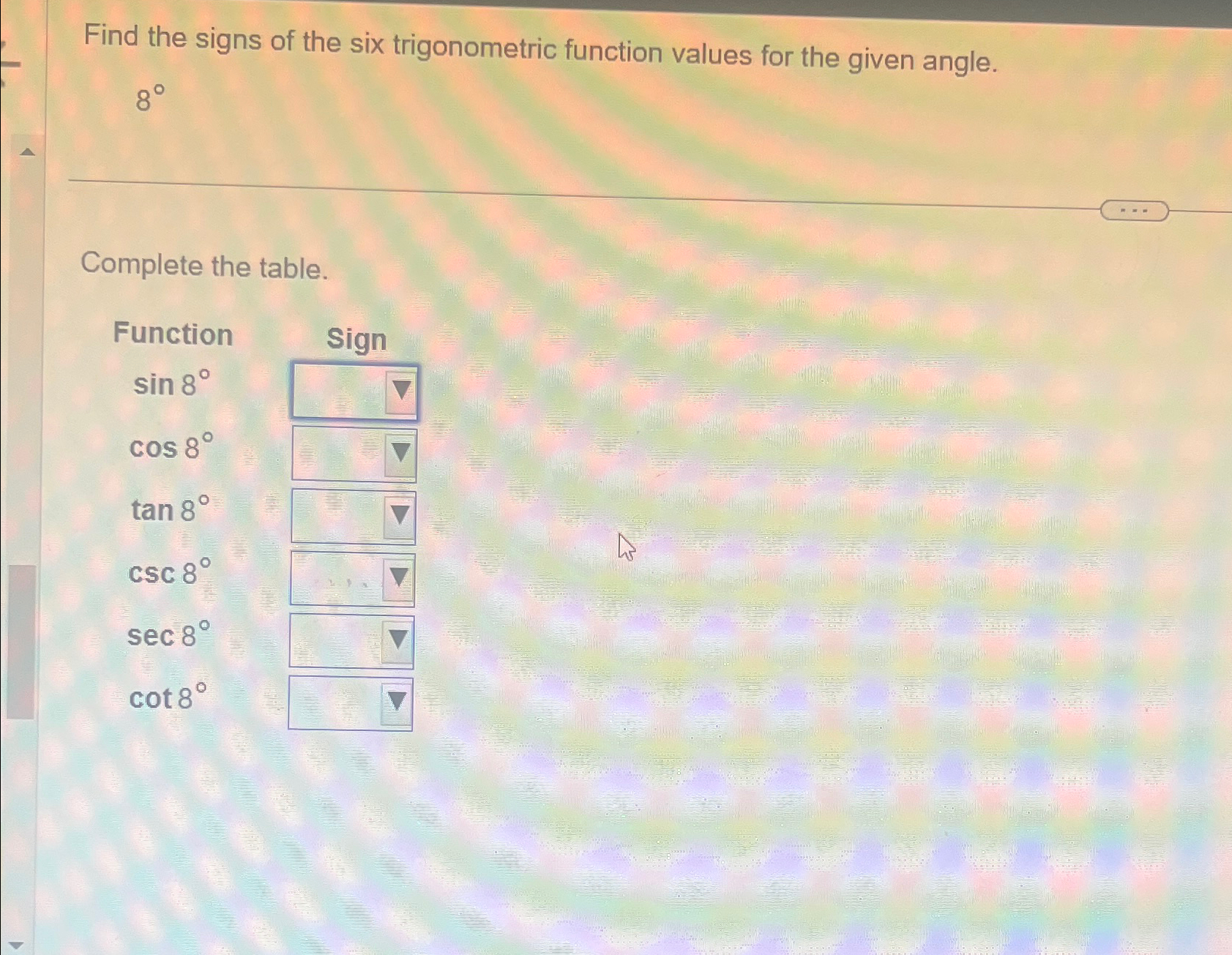 Solved Find the signs of the six trigonometric function | Chegg.com