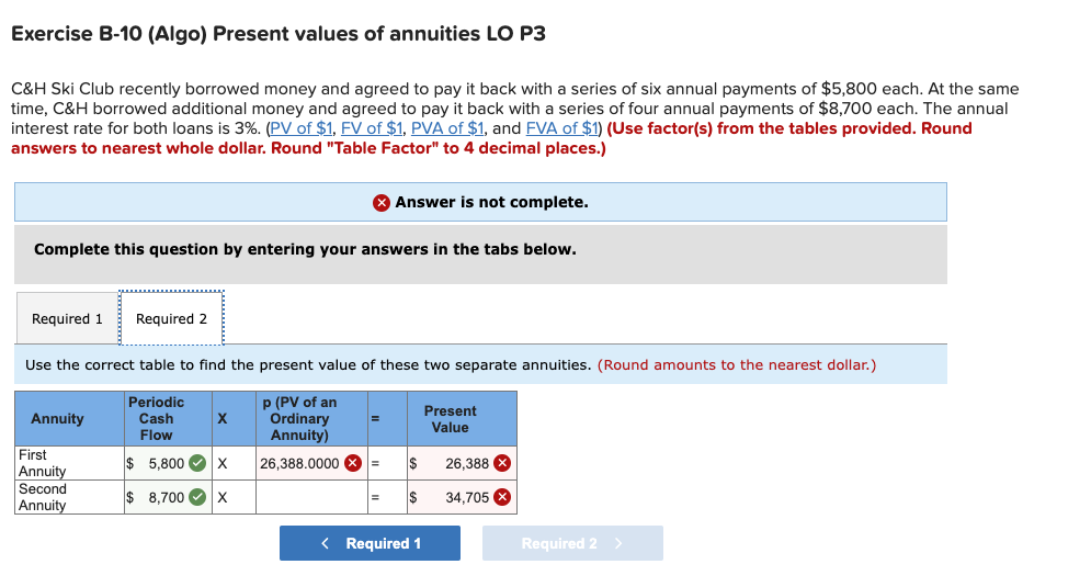 Solved Exercise B-10 (Algo) ﻿Present values of annuities LO | Chegg.com